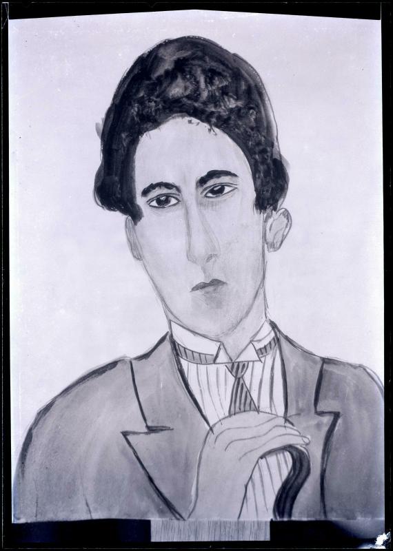 Reproduction d'un portrait de Jean Cocteau peint par Alice Prin, dite ...