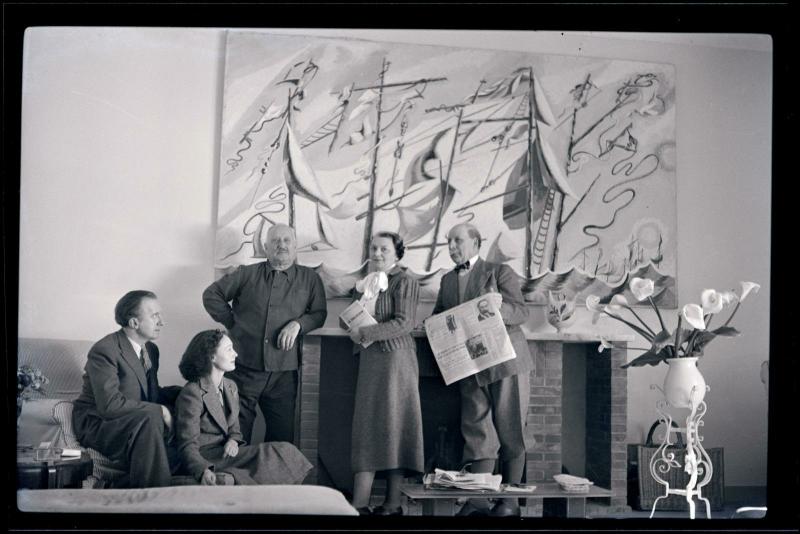 Paul Eluard, Nusch Eluard, Paul Cuttoli, personne non identifiée à ...